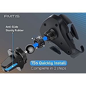 FMTIS (R)-[2023 Latest] Cell Phone Car-Holder Mount Air Vent [Upgraded Doesn't Slip & Drop-Military-Grade Protection] Universal 360 Clip Cradle Vehicle Compatible with All Apple iPhone Samsung More