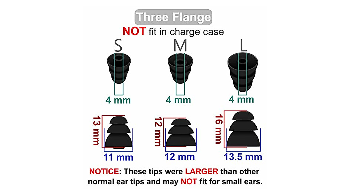 Triple Flange Ear Tips for Beats and Sony Earphones