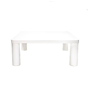 White Coffee Table, Modern Sofa Center Table, Small Square Coffee Stable, TV Stand Side End Table for Small Apartment, Living Room, Office, Home, Office
