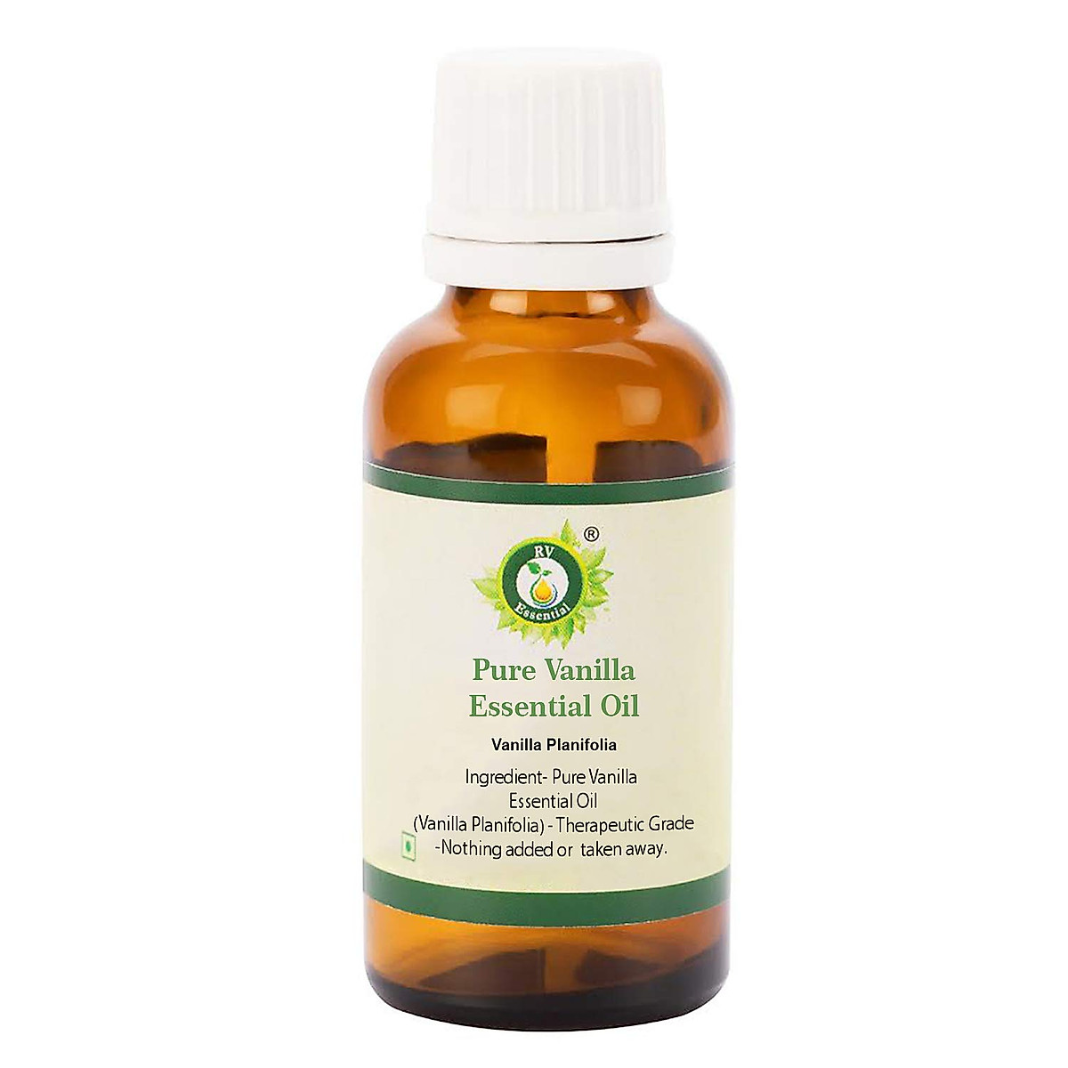 R V Essential Pure Vanilla Essential Oil 5ml (0.169oz)- Vanilla Planifolia (100% Pure and Natural Therapeutic Grade)