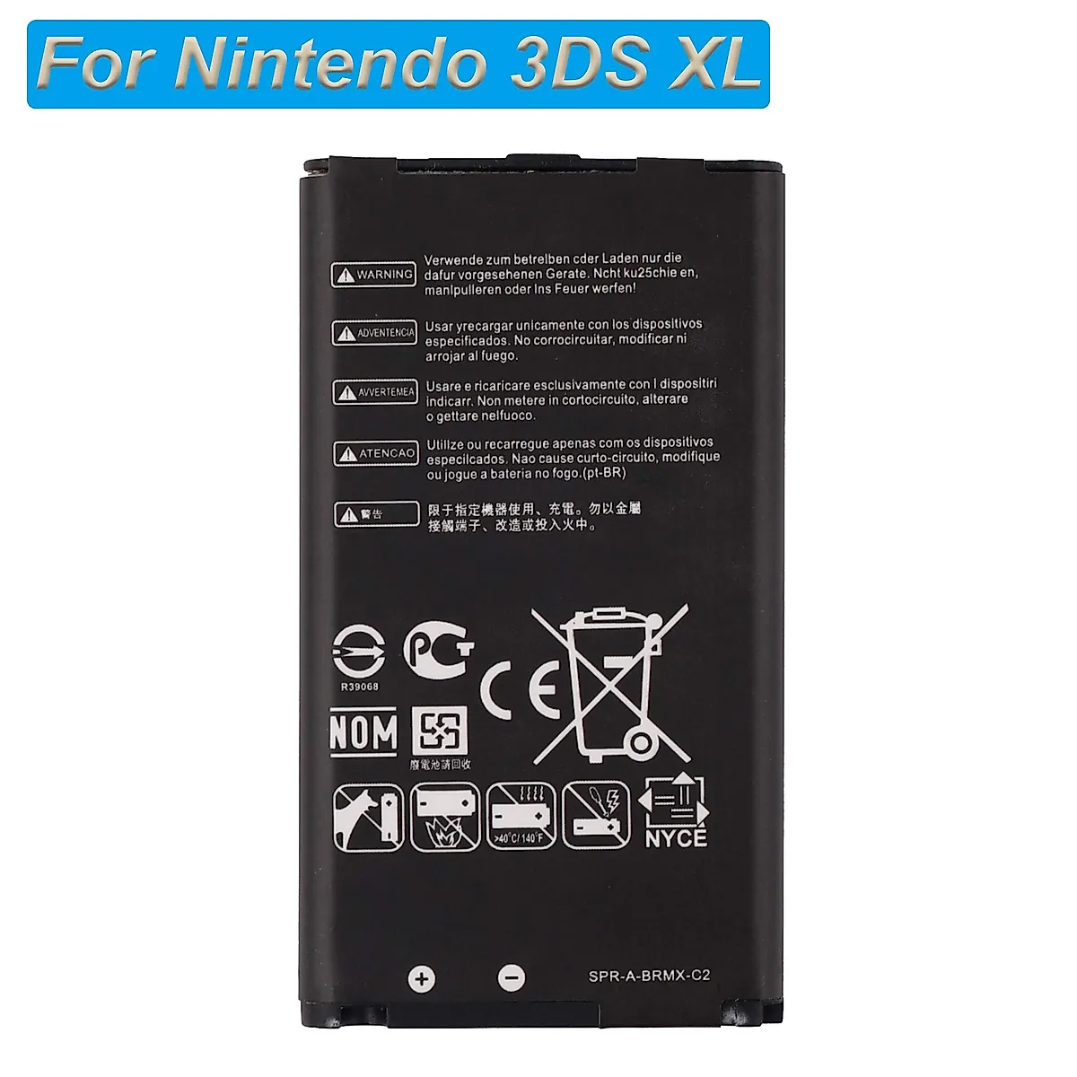 E-YIIVIIL Replacement Battery SPR-003 Compatible with Nintendo 3DS XL and New 3DS XL Game Console 0 Cycle Internal New Upgrade Replacement Battery1750mAh