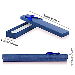 Lainrrew 12 Pcs Jewelry Gift Boxes, Cotton Filled Cardboard Paper Jewelry Box Gift Cases Bulk Necklace Earring Bracelet Ring Box for Birthday, Wedding, Mother's Day, 1.6 x 8.2 x 0.78Inches