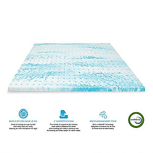 BioPEDIC 2" Gel Swirl Memory Foam True to Size Mattress Topper, Full