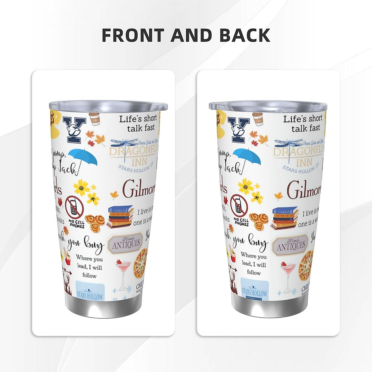 Stainless Steel Insulated Coffee Cup with Lid and Straw, 20 oz Gifts for Mom Girl Daughter Sister Friend Double Walled Stainless Steel Tumbler (silvery-E)