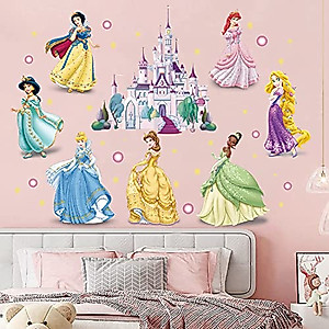 Supzone Princess Wall Stickers Castle Wall Decal Girls Wall Décor DIY Removable Wall Art Sticker for Baby Kids Nursery Girls Bedroom Living Room Playroom Wall Decoration