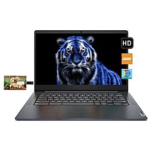 Lenovo Ideapad 3 Chromebook Business Laptop, 14" HD Anti-Glare Display, MediaTek MT8183, Chrome OS, 4GB RAM, 64GB eMMC, ARM Mali-G72 MP3, Type-C, Long Battery Life, Abyss Blue, 32GB PC Mall USB Card