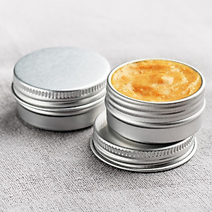 uxcell 1 Oz Tin Cans, 20 Pcs Aluminum Round Tins, Travel Sized Small Metal Tins Cosmetic Sample Containers with Screw Lid for Lotion Bars Beard Balms Candles, Pink