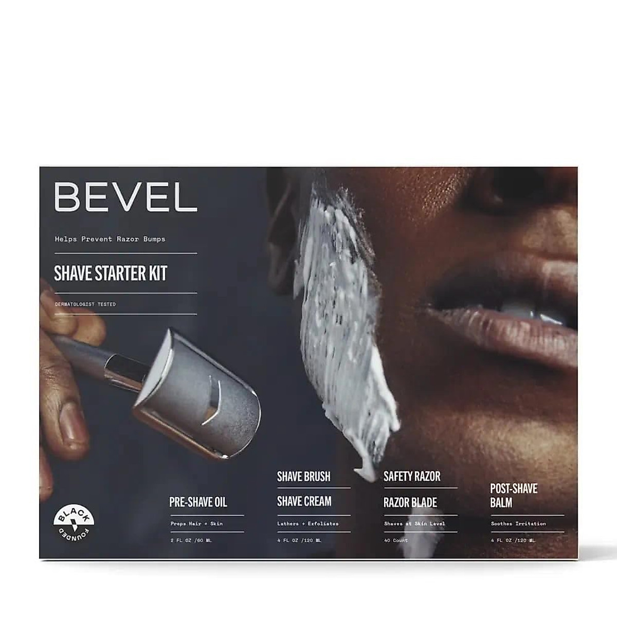 Bevel Shaving Kit for Men, Includes Safety Razor with 20 Replacement Blades, Luxury Shaving Brush, Pre Shave Oil, Shave Cream and Post Shave Balm