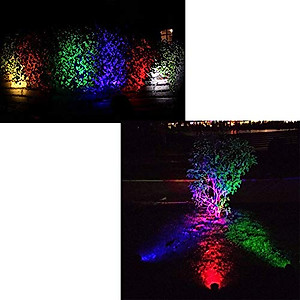 Youngine Pack of 2, 12V Low Voltage LED Landscape Lights Waterproof Outdoor Walls Trees Flags Spotlights 5W COB Garden Yard Path Lawn Light with Spike Stand, NO Plug (Red)