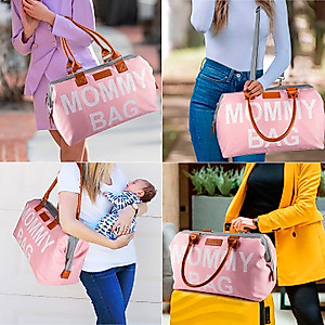 Jereture Diaper Bag Tote, Mommy Bag for Hospital, Large Capacity Baby Diaper Tote Bag Newborn Bag for Mom Travel