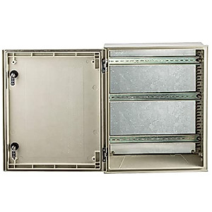VEVOR Fiberglass Enclosure 19.7 x 15.7 x7.9" Electrical Enclosure Box NEMA 3X Electronic Equipment Enclosure Box IP65 Weatherproof Wall-Mounted Electrical Enclosure with Hinges & Quarter-Turn Latches