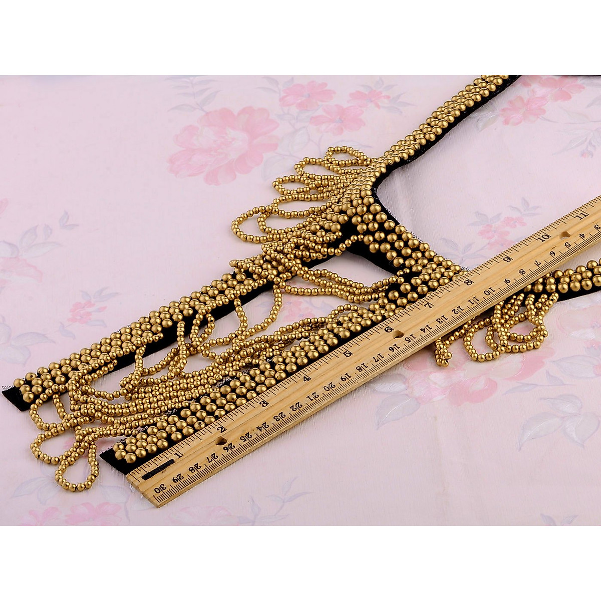 Alilang Women's Egyptian Tribal Ethnic Bohemian Golden Beaded Bib Collar Statement Necklace