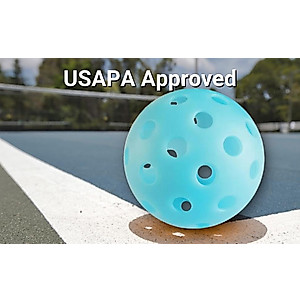 NW Athletics Light Up Pickleball Balls, Glow in The Dark Pickleball Balls, Glowing Blue 3-Pack, Official Size, Meets USAPA Requirements 40 Holes, Standard Play