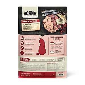 Acana Dry Cat Food for Indoor Cats, Indoor Entrée, Chicken, Turkey, Whole Herring, and Rabbit, 4lb