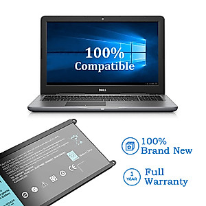 WDX0R Laptop Battery for Dell Inspiron 13 5368 5378 5379 7368 7378 Inspiron 14-7460 Inspiron 15 5565 5567 5568 5578 7560 7570 7579 7569 P58F Inspiron 17 5765 5767 FC92N 3CRH3 T2JX4 CYMGM - 42Wh/11.4V