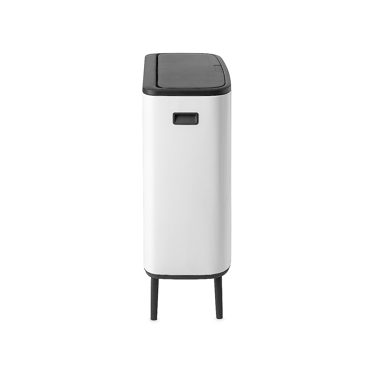 Brabantia Bo Hi Touch Top Trash Can - 2 x 8 Gal Inner Buckets (White) Waste/Recycling Garbage Can, Removable Compartments, Raised Legs