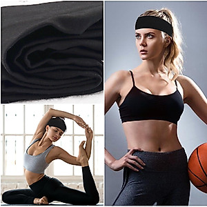 JOYOYO 3 Pack 9cm Unisex Headbands for Women's Hair Soft Stretchy Fabric Kylie Head Band Bandeaux Hair Accessories for Workout Gym Yoga Hair Band,100% Pure Cotton (Black)