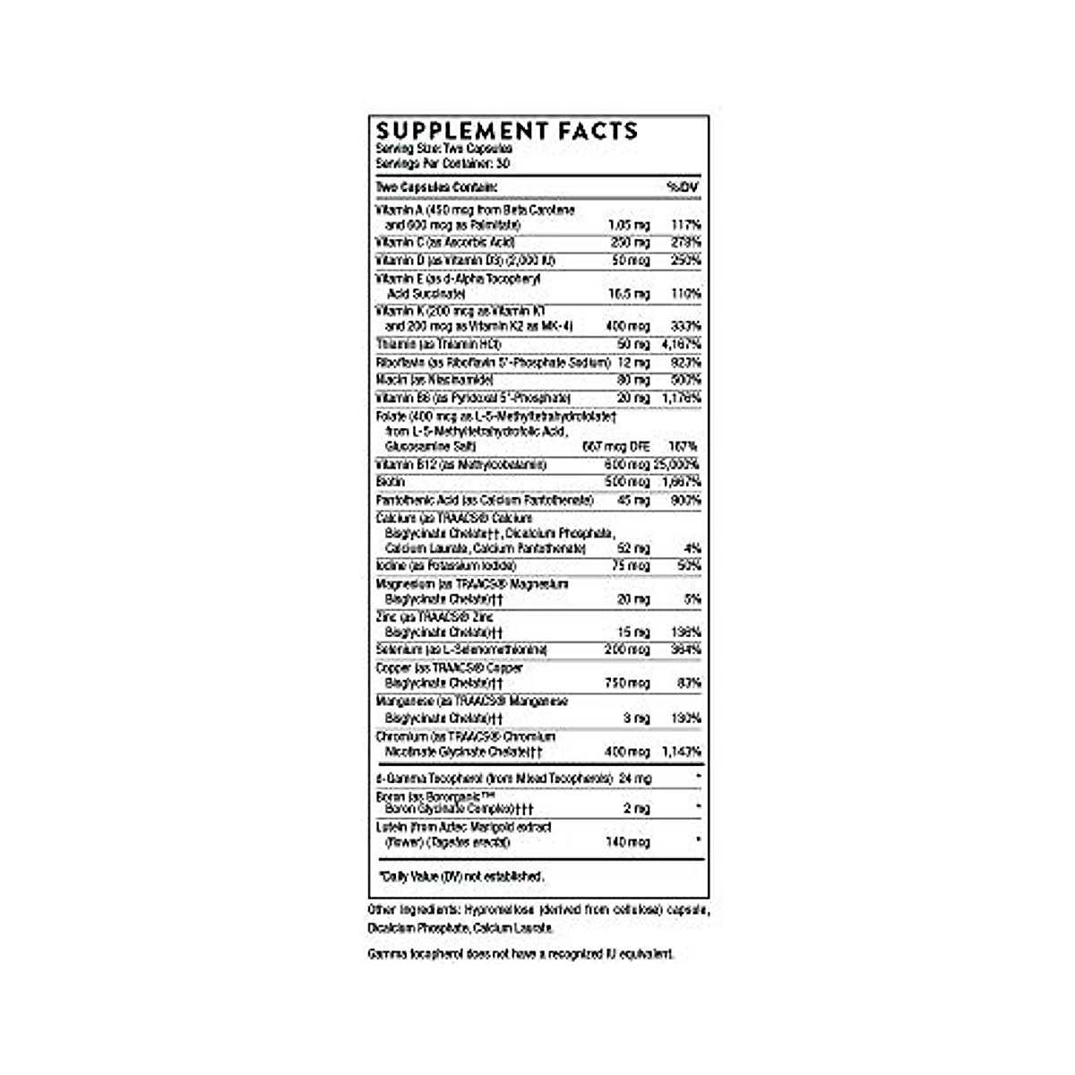 Thorne Basic Nutrients 2/Day - Comprehensive Daily Multivitamin with Optimal Bioavailability - Vitamin and Mineral Formula - Gluten-Free, Dairy-Free, Soy-Free - 60 Capsules - 30 Servings
