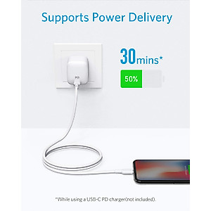 Anker USB C to Lightning Cable, Powerline II [3ft+6ft+10ft, 3-Pack MFi Certified] for iPhone 12 Pro Max / 12/11 Pro/X/XS/XR / 8 Plus/AirPods Pro, Supports Power Delivery (White)