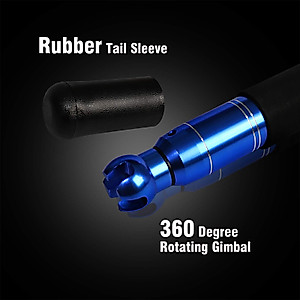 Fiblink Saltwater Fishing Rod Carbon Fiber Jigging Rod with 2 Piece Twin-Tip Spinning & Casting Portable Travel Fishing Jig Rod (Blue 5'6" 30-50lbs 2pcs)