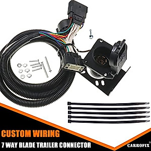 CARROFIX Vehicle-Side T-Connector Custom Tow Wiring Harness with 7-Way RV Blade Trailer Connector for 2015-2021 Ford F-150, black (C0165)