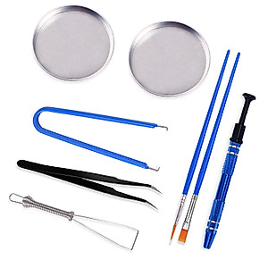 8PCS Keyboard Lube Kit for Keyboard switches Contain Keycap Puller, Switch Puller, Lube Brush, Keyboard Tweezers, Stem Holder, Parts Tray, Apply to Gaming Keyboard & Mechanical Keyboard