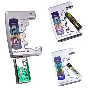 Battery Tester Universal Battery Checker with LCD Display Digital Multi Purpose Small Battery Checker for All Battery C AA AAA D N 9V 6F22 1.5V Button Cell Batteries