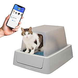 PetSafe ScoopFree Smart Self-Cleaning Cat Litter Box - WiFi & App Enabled - Hands-Free Cleanup With Disposable Crystal Trays - Less Tracking, Superior Odor Control - Includes Disposable Tray and Hood