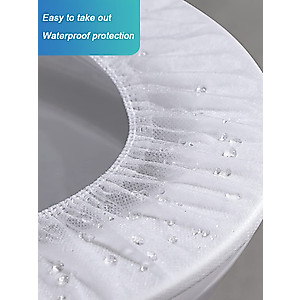 RRMMAN 20 Pack Toilet Seat Cover Plastic Waterproof Potty Seat Covers Non Slip Individually Wrapped for Kids Travel Potty Training Nonslip Toilet Covers Disposable for Travel and Public Restrooms…