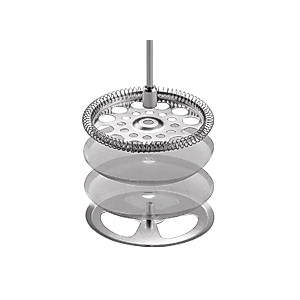 Highwin Small Stainless Steel French Press, 12-Ounce Dual-Filter Coffee Plunger Pot Brewer and Maker for Individual Serving, Silver