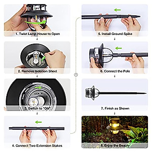 BUCASA Solar Pathway Lights Outdoor 6 Pack, Super Bright Solar Outdoor Lights, Up to 12H IP67 Waterproof Solar Landscape Path Lights Solar Powered Garden Lights for Walkway Driveway Yard Patio Lawn