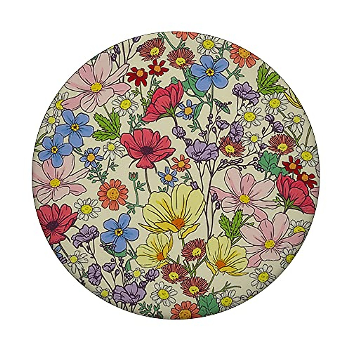 Cute Simple Wildflowers Pattern Design Floral on Beige PopSockets Swappable PopGrip