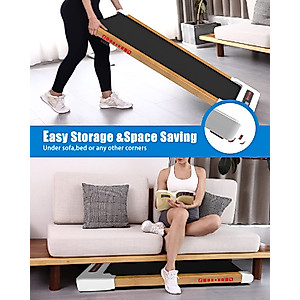 Walking Pad Under Desk Treadmill, Portable Treadmills Motorized Running Machine for Home, 2.25HP Mini Treadmill No Assembly Required Remote Control, 265 Lb Capacity