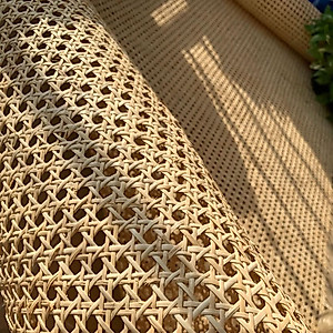 Nimile Cane Webbing Roll 17.5''W x 4Ft, Natural Rattan Webbing for DIY Home Decor Caning Projects, Woven Open Mesh Cane for Furniture, Chair, Cabinet, Ceiling or Ornaments Indoor