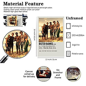 Outer Banks Poster 12x18inches Canvas Unframed Obx Poster Action-Adventure Mystery Teen Drama TV Series Painting For Teens Gift Poster For Room Aesthetic