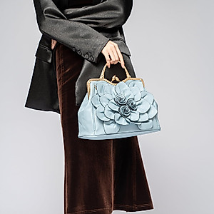 SUNROLAN Women's Evening Clutches Handbags Formal Party Wallets Wedding Purses Wristlets Ethnic Totes Satchel (9156 Blue)