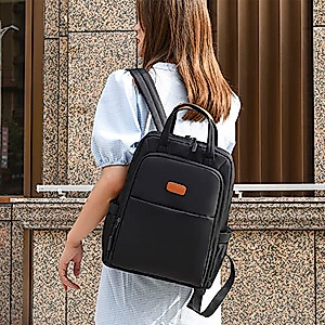SEINPURE Nylon Backpack for Women Medium Waterproof Rucksack Lightweight Causal Daypack Travel Shoulder Handbags Anti-theft (Black)