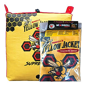 Morrell Yellow Jacket Supreme 3 Field Point Adult Archery Bag Target Replacement Cover with 2 Shooting Sides, 10 Bullseyes, and Carry Handle, Yellow