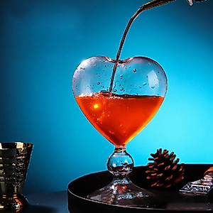 Renococo Creative Red Wine Glasses,10 Oz Heart Shape Cocktail Glasses,Vintage Drinking Glasses,Bar Glassware,Martini Goblet Cups,Whisky Cups,Champagne Glasses,Martini Cups (A)