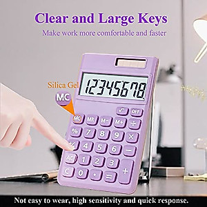 Basic Calculator, Desktop Cute Pocket Size Mini Calculators for School, Office, Home (Purple)
