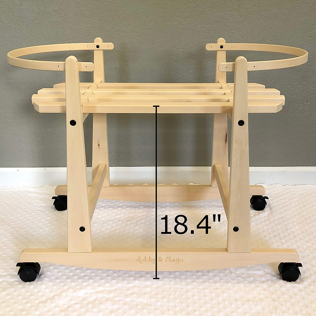 3 in 1 Natural Stand for UPPAbaby Bassinets - with Locking Casters (Read All Product Details)
