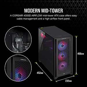 Corsair Vengeance i7300 Series Gaming PC (Liquid Cooled Intel® Core™ i5 12600K CPU, NVIDIA® GeForce RTX™ 3070 Graphics, 16GB Vengeance RGB PRO DDR4 Memory, 1TB M.2 NVMe SSD) Black