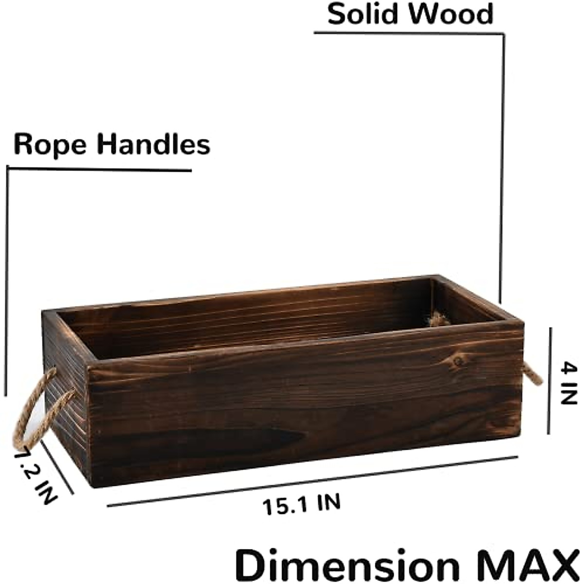 Bathroom Decor Box Toilet Paper Holder Nice Double Sided Wooden Storage Box with Handles Funny Table Centerpiece Wood Restroom Decorations Farmhouse Rustic Home Signs Decor (Brown)