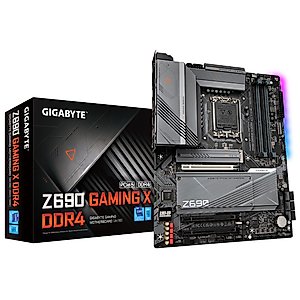 GIGABYTE Z690 Gaming X DDR4 (LGA 1700/ Intel Z690/ ATX/ DDR4/ Quad M.2/ PCIe 5.0/ USB 3.2 Gen2X2 Type-C/ 2.5GbE LAN/Gaming Motherboard)