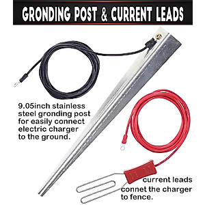 XSTOP 50Pcs Electric Insulator Screw in Insulator Ring Post Wood Post Insulator with 1 Pc Insulator Socket Tool,1 pc Fence Connection Lead and 1Pc Earth Stake Fence Accessories Kit for Fencing System