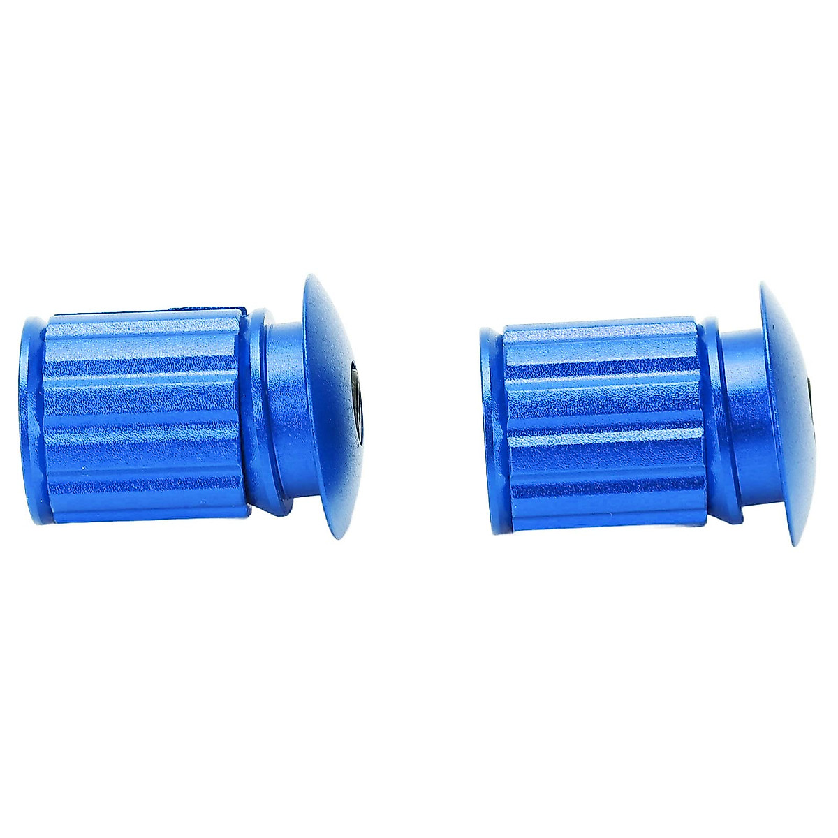 Aluminum Bike Handlebar End Plugs, 1 Pair Blue Expanding Locking Bar End Caps Bike Bar Ends for Road Mountain Bike Folding Bike
