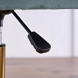 Home Office Task Chair with Velvet Fabric Material, Adjustable Height and 365 revolving, Swivel Shell Chair with Gold Metal Legs and Universal Wheels for Living Room, Bed Room and Office (Dark Green)