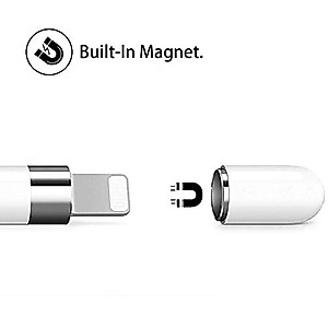 Replacement Ipencil Magnetic Replacement Caps + Charging Adapter Fits for Apple Pencil Gen 1st,Pencil Protector Cap and Charger Convertor Compatible withApple Pencil 1