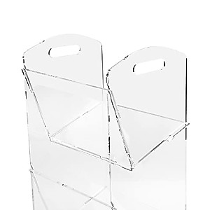 Mouchoi Acrylic Bookcase, Corner Bookshelf, Acrylic Tabletop Display Shelf, Modern Clear Display Stand, Sturdy Storage Shelf, 2 Tier