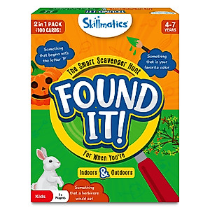 Skillmatics Card Game - Found It Indoor & Outdoor Combo, Scavenger Hunt for Kids, Girls, Boys, Fun Family Game, Gifts for Ages 4, 5, 6, 7